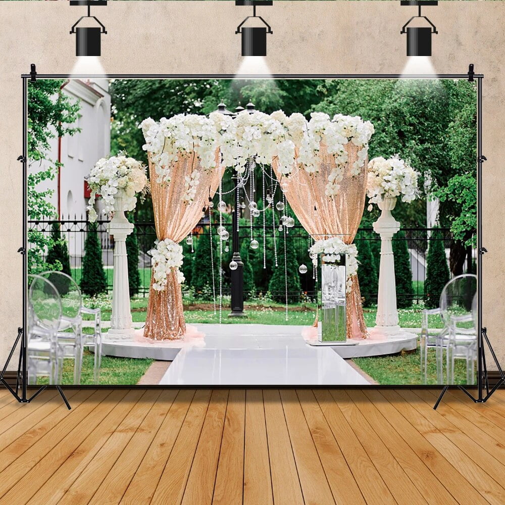 Backdrops Wedding Backdrop Flower Dreamy Curtain Floral Stage ...