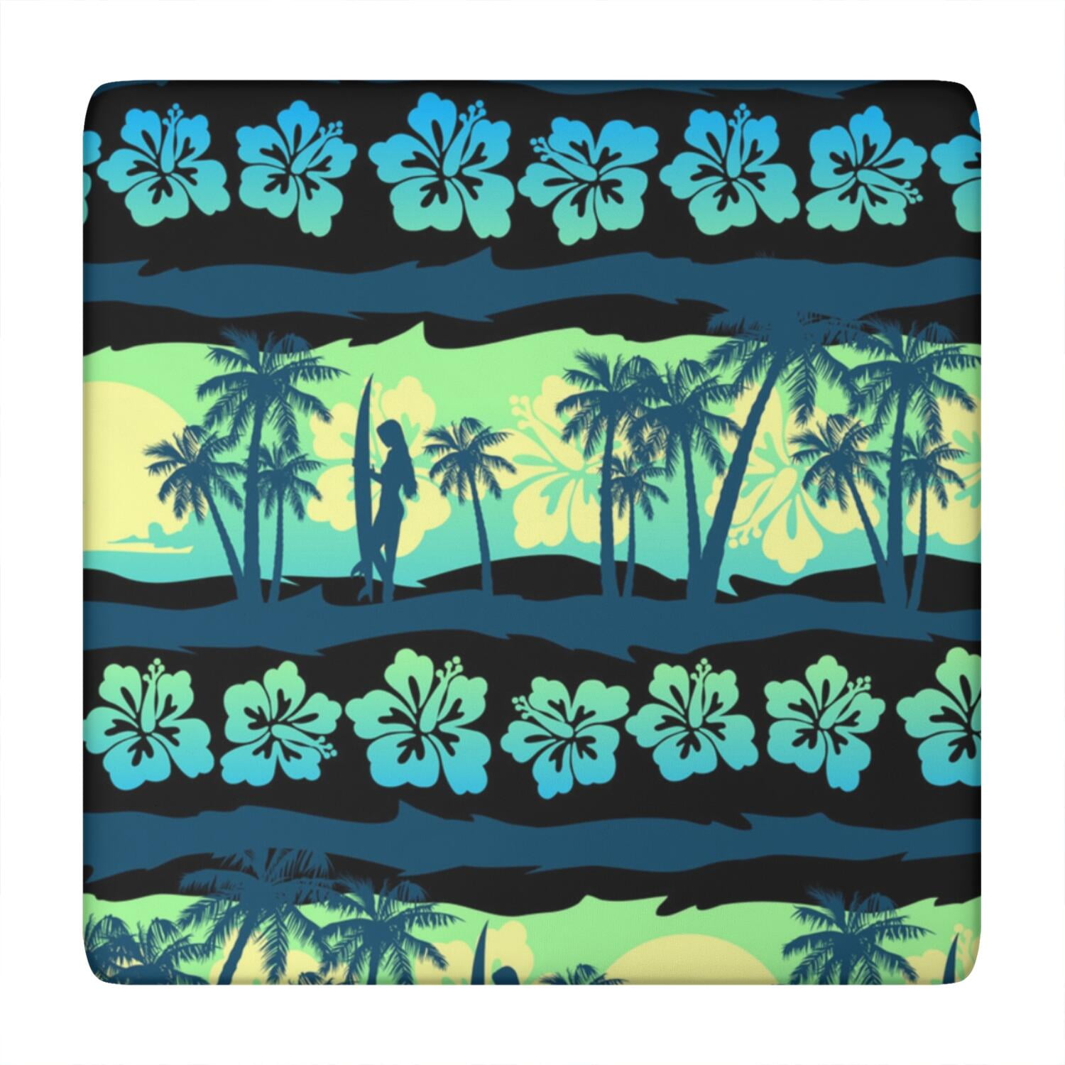 Backed Square Tablecloth with Tropical Beach Sunset and Ocean Sunset ...