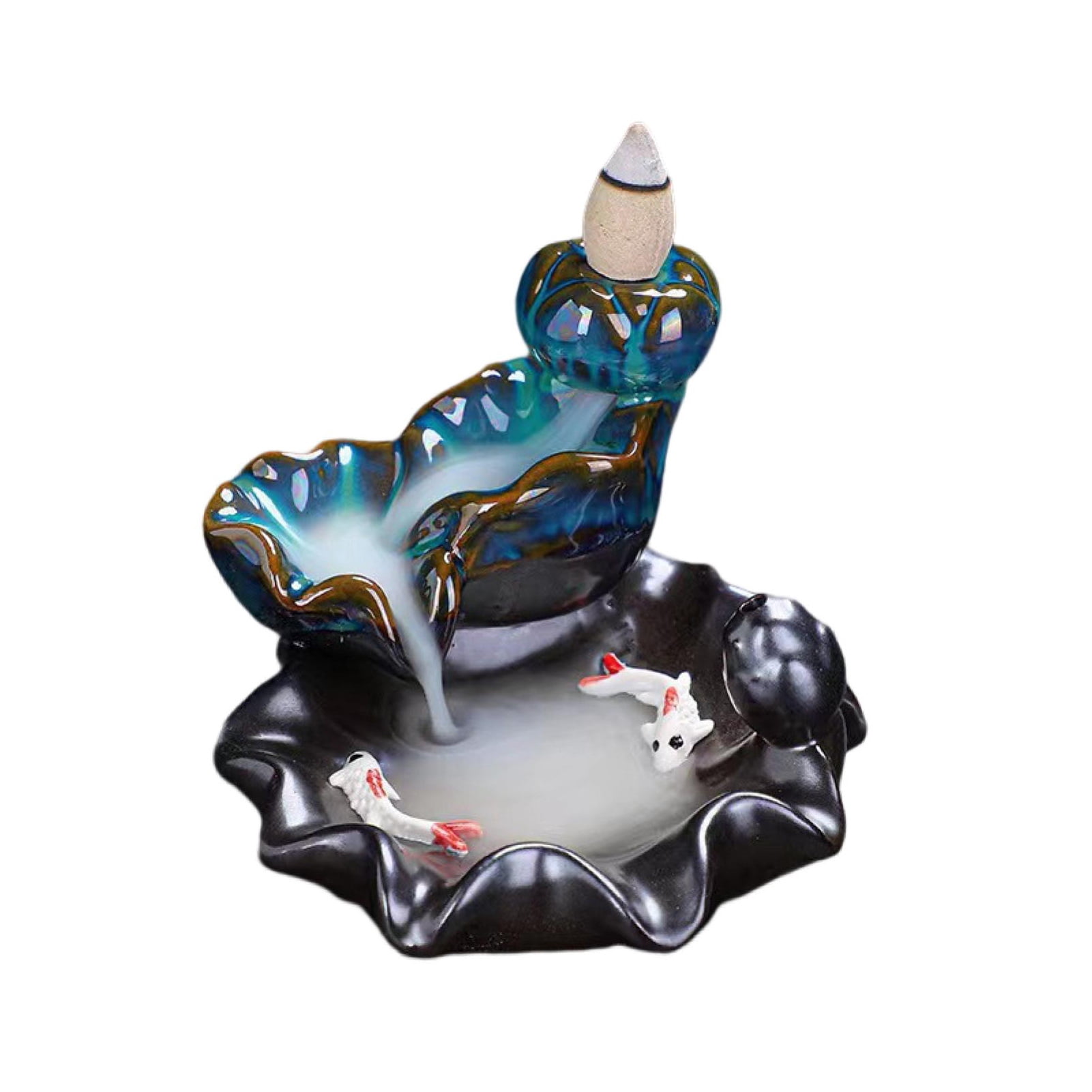 Backflow Incense Burner Relaxing Healing Calm Emotion Glossy Ceramics ...