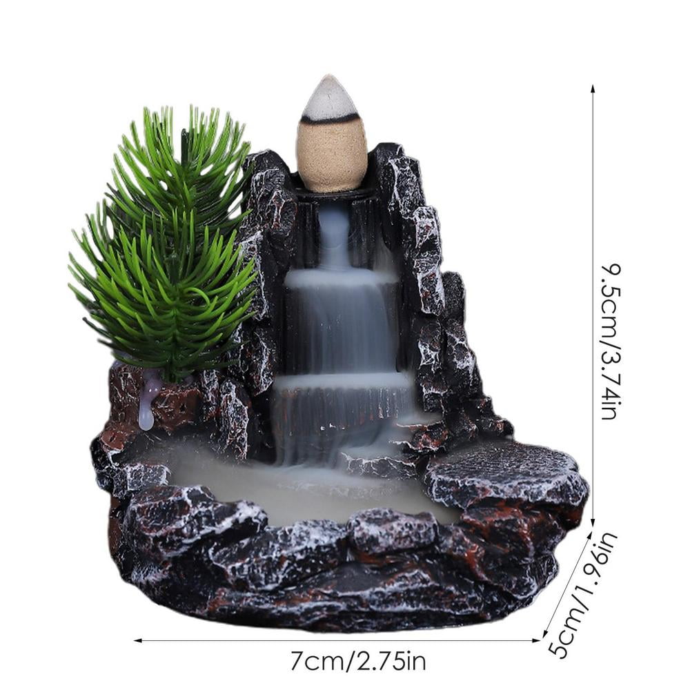 Backflow Incense Burner Waterfall Incense Cone Burner Ceramic Fountain ...