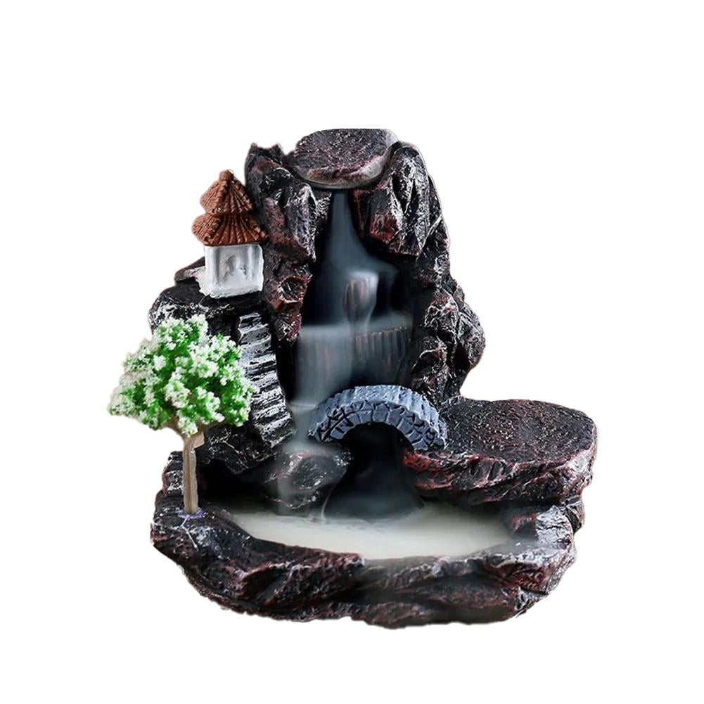 Backflow Incense Cones Burner Holder Mountain Waterfall & Insence Cones ...