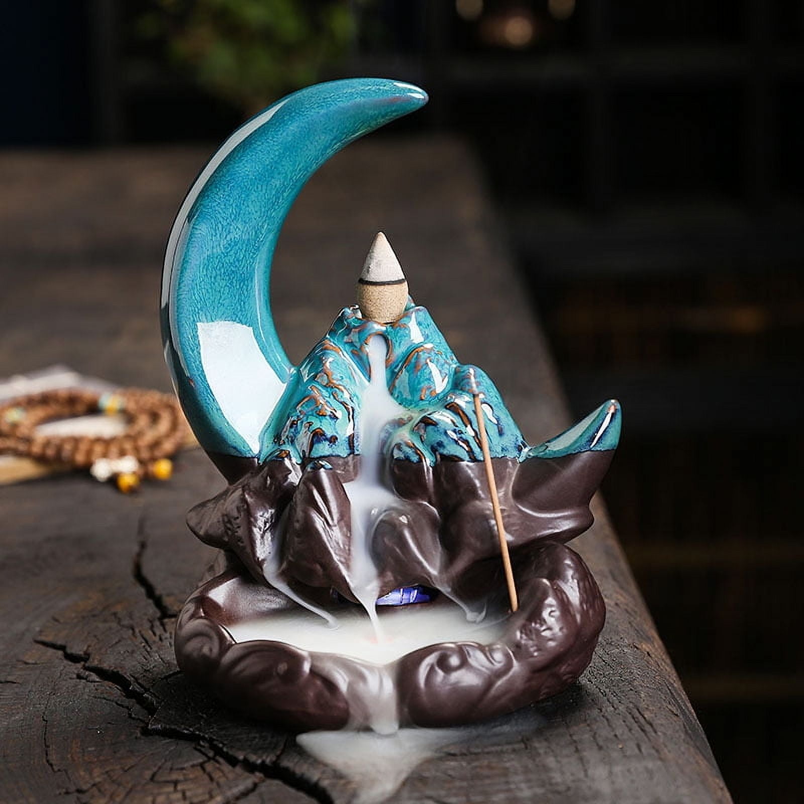 Backflow Incense Holder, Ceramic Handmade Incense Waterfall Burner for ...