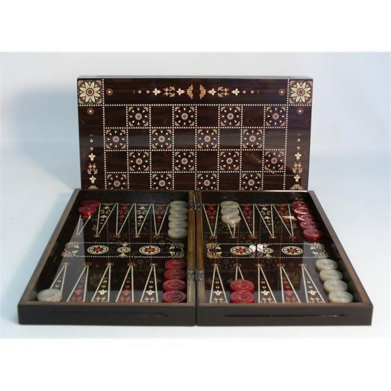 Backgammon- 19" Floral Decoupage Backgammon Set with Chess Board ...