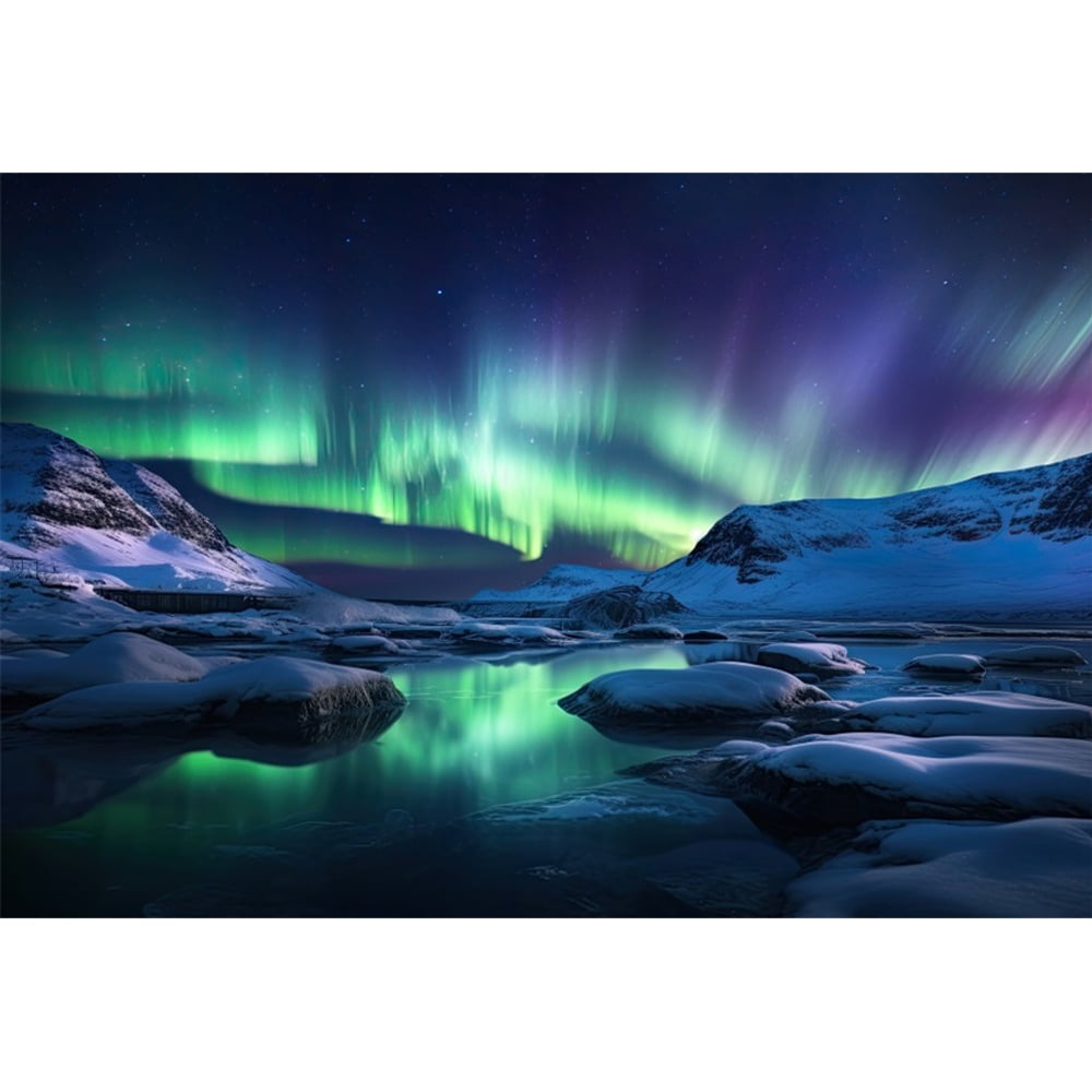 Backgroud Light Polar Landscape Winter Norway Lights Northern Scenery ...