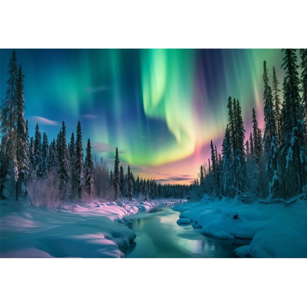 Backgroud Light Polar Landscape Winter Norway Lights Northern Scenery ...