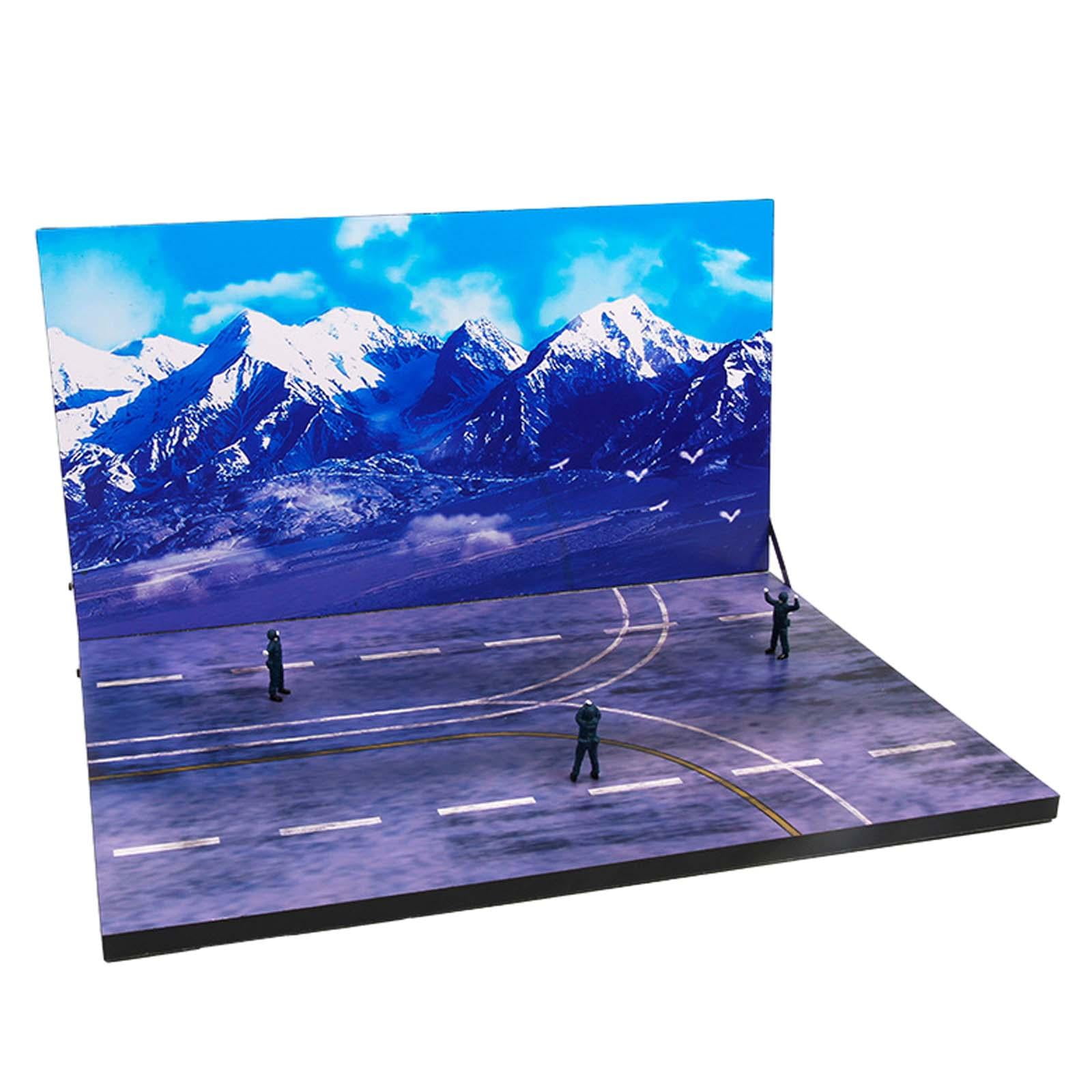 Background Board Scene, Airplane Model Parking Apron with 3 Figures ...