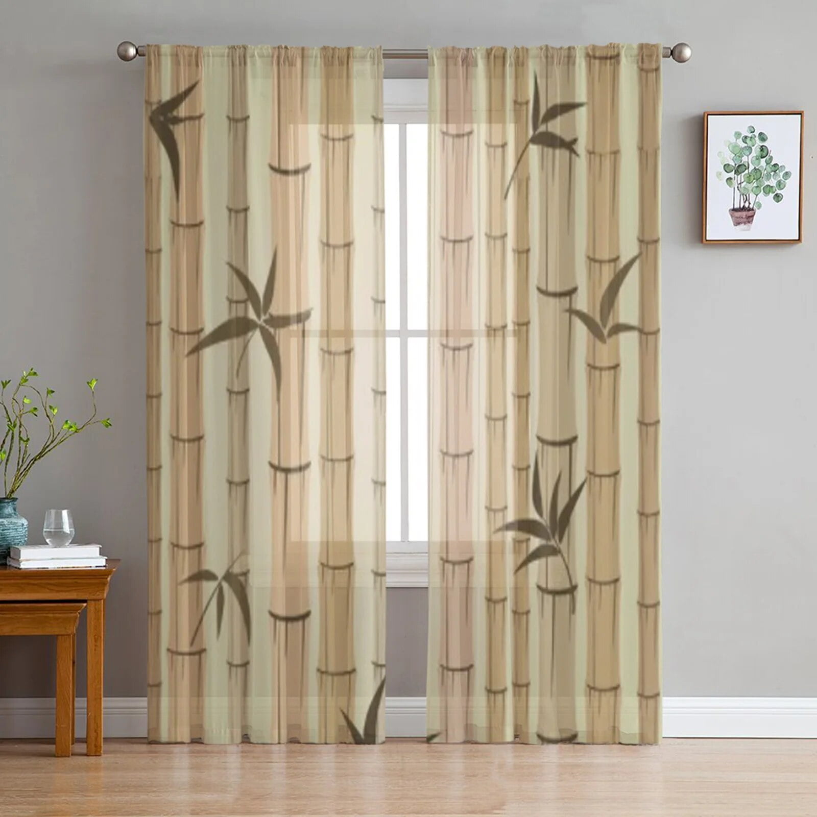 Background Of Bamboo Sheer Curtains For Bedroom Living Room Tulle ...