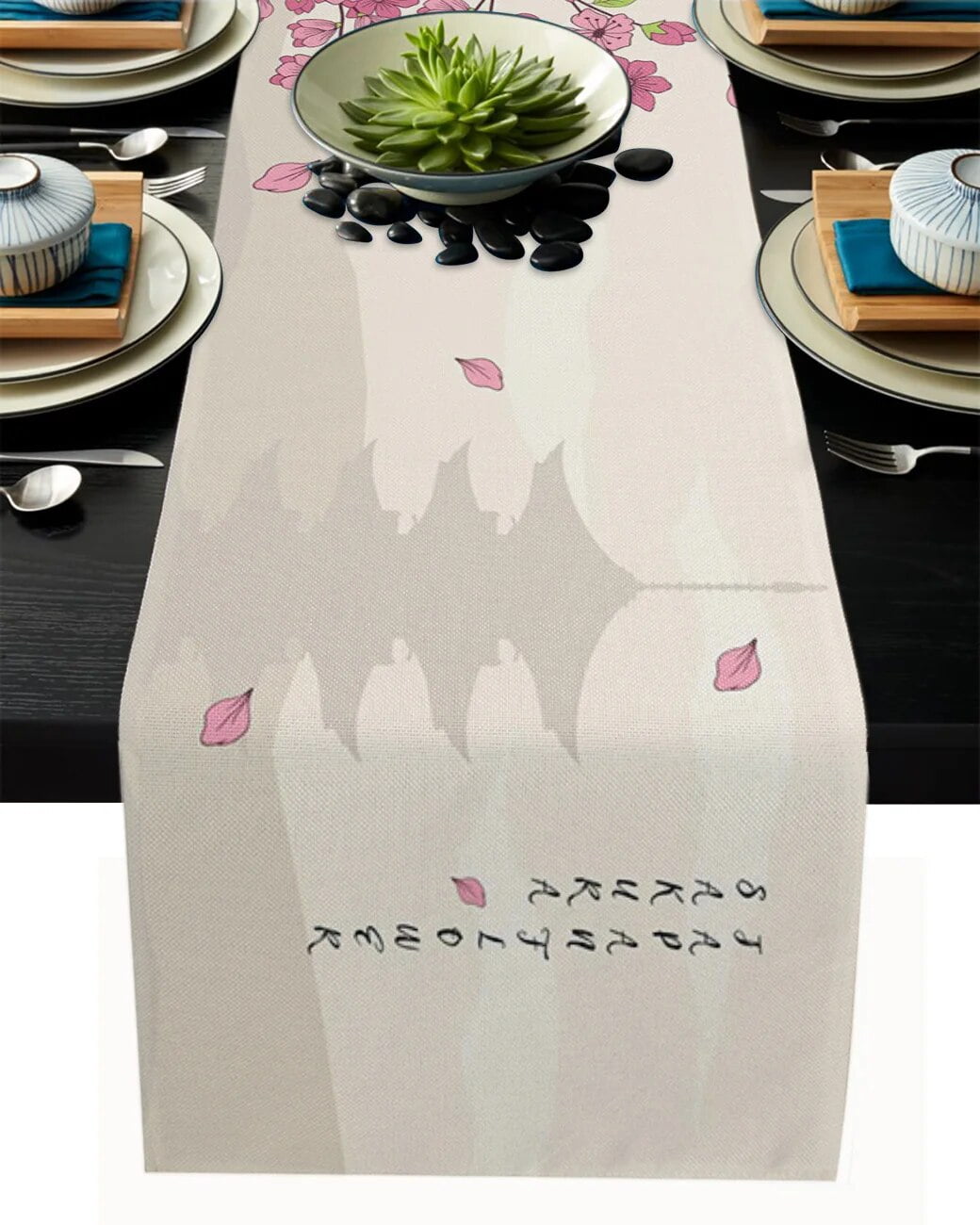 Background Of Japanese Spring Tower Table Runner Wedding Party Dining ...