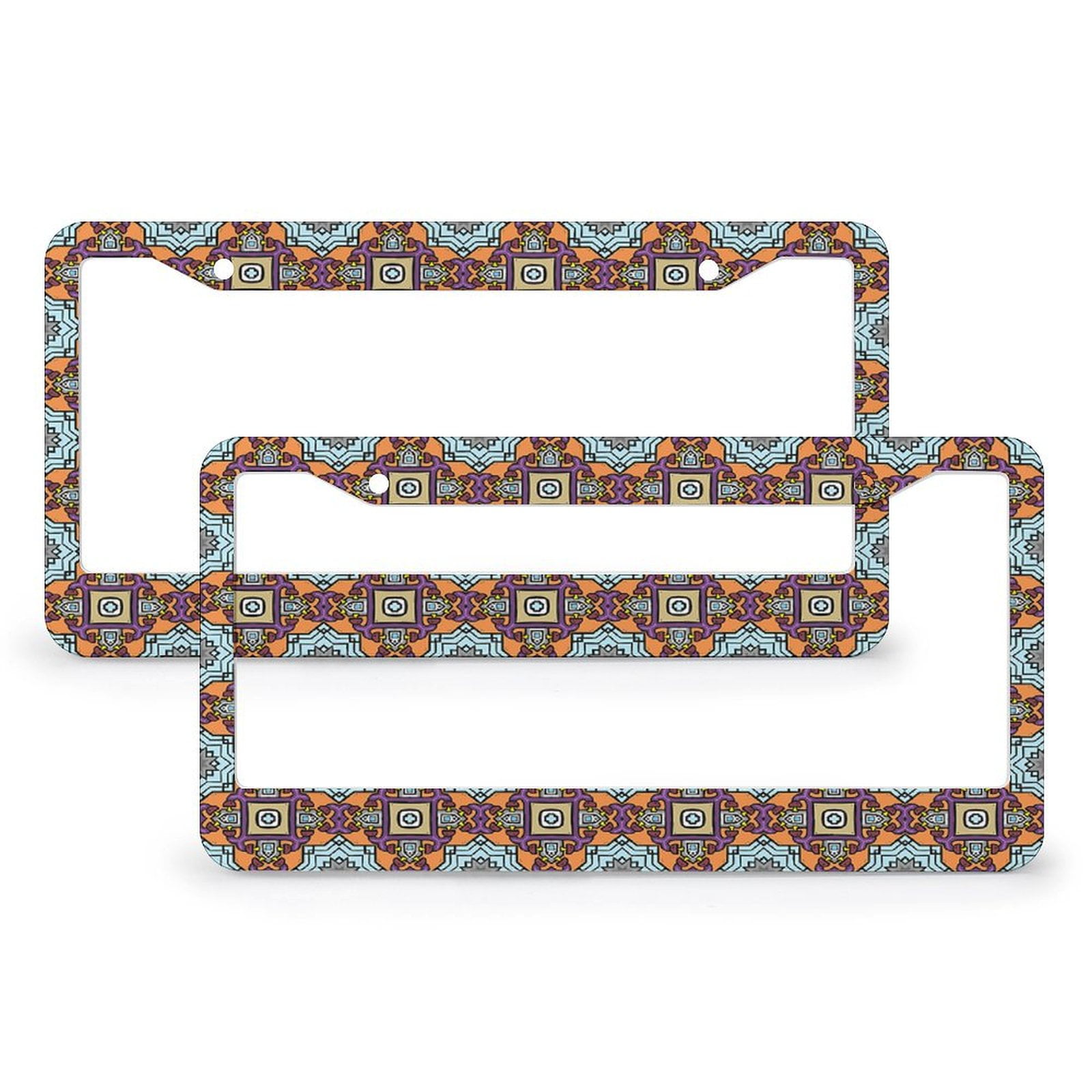 Background Pattern Retro License Plate Frame - 2 Pack Tags Frames ...