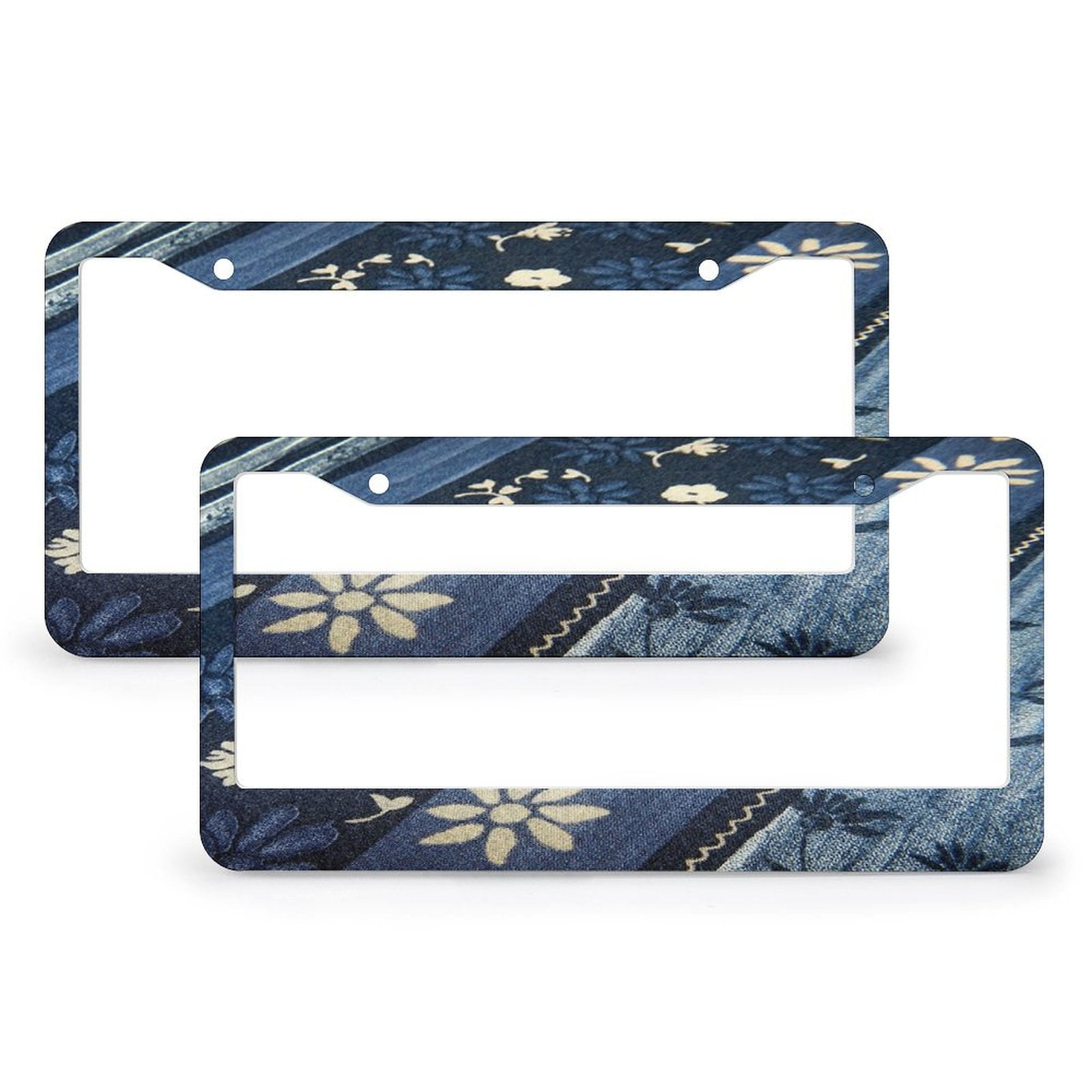 Background Patterns Fabric License Plate Frame - 2 Pack Tags Frames ...