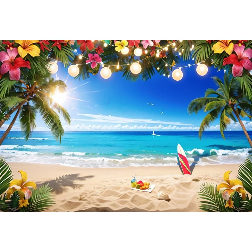 Background Photo Party Wedding Birthday Theme Flamingo Luau Aloha ...