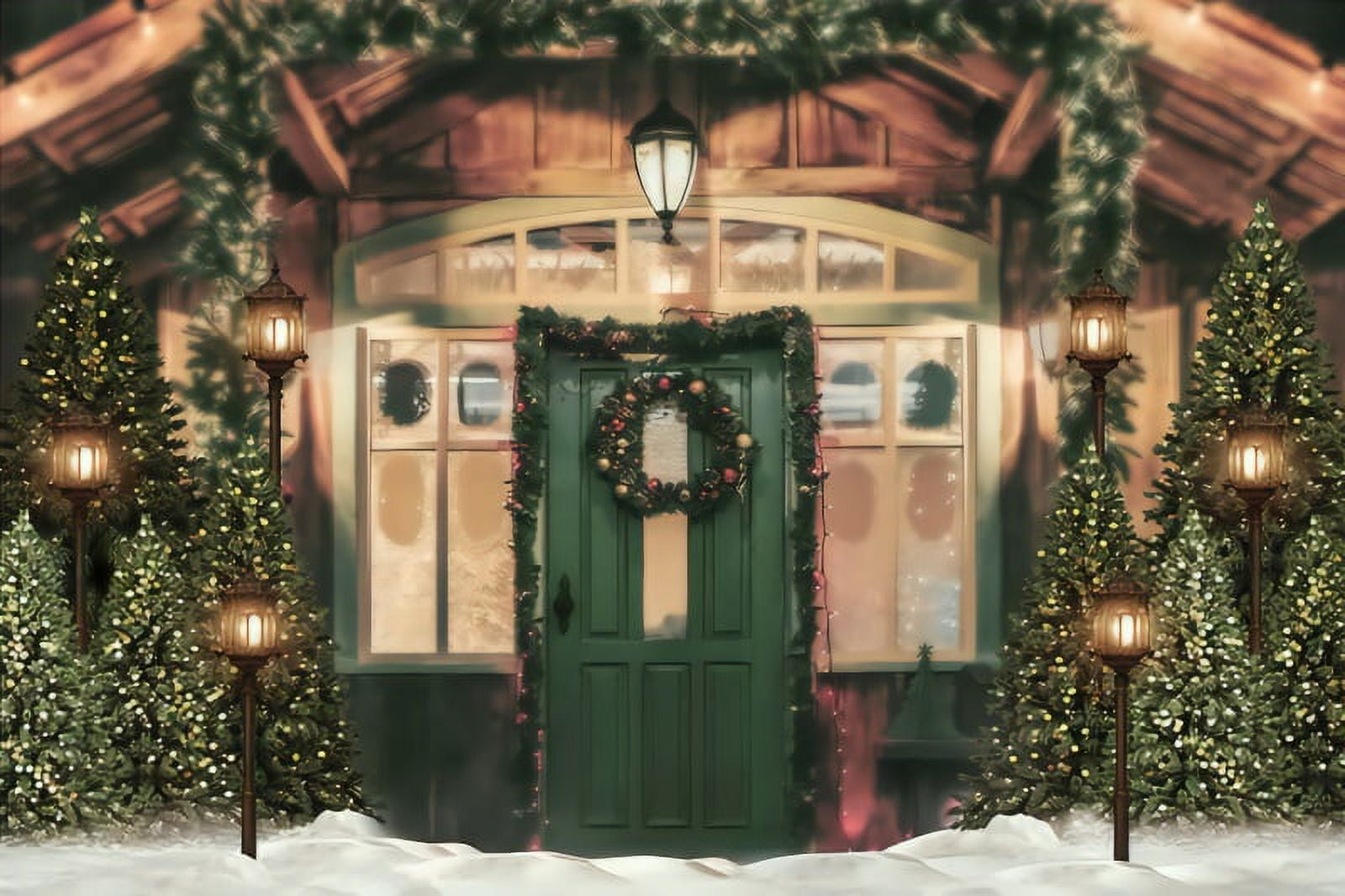 Background Photography Scenic Baby Child Wreath Yard Tree Pine House ...