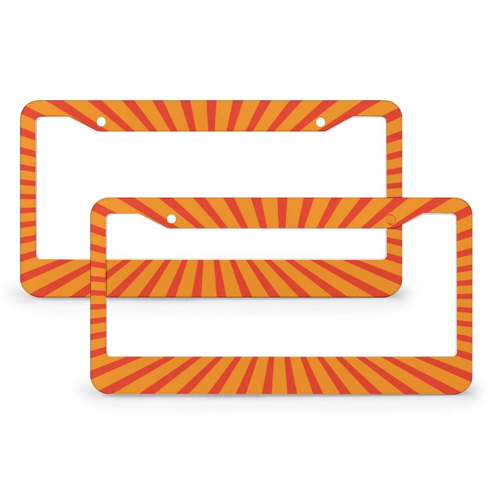 Background Sun Rays License Plate Frame - 2 Pack Aluminum Vintage ...