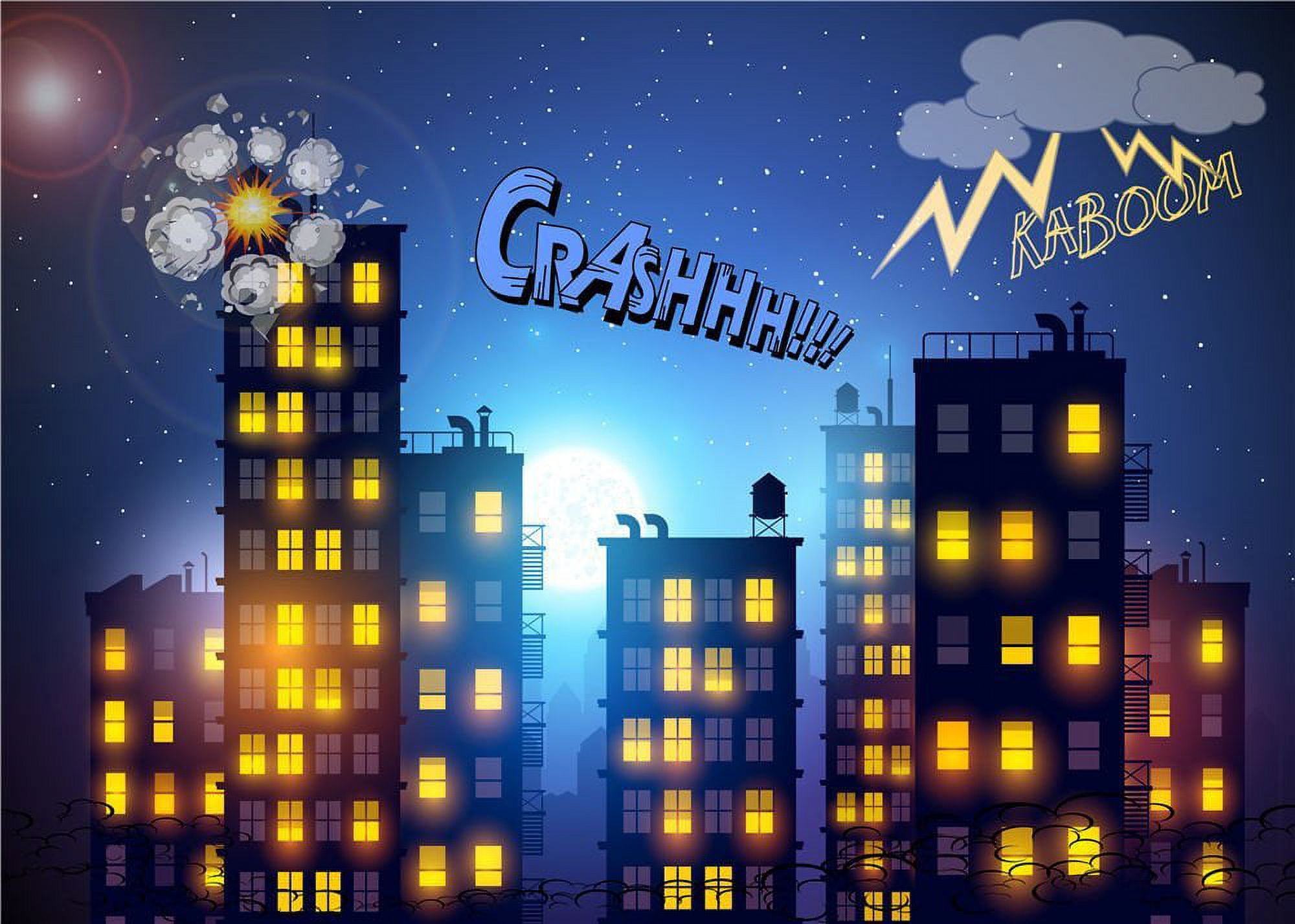 Background Super Hero City Studio Props Photography Backdrops Starry ...