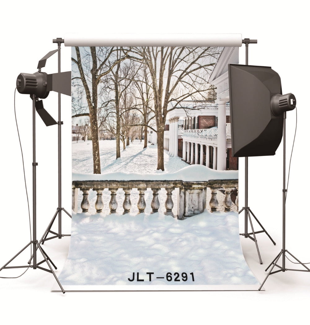Background Vinyl Photography Backdrops Winter Snowy House Computer ...
