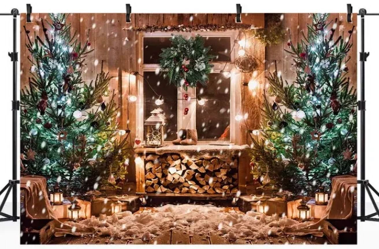 Background for Photo Studio Winter Fireplace Xmas Tree Light r Family ...