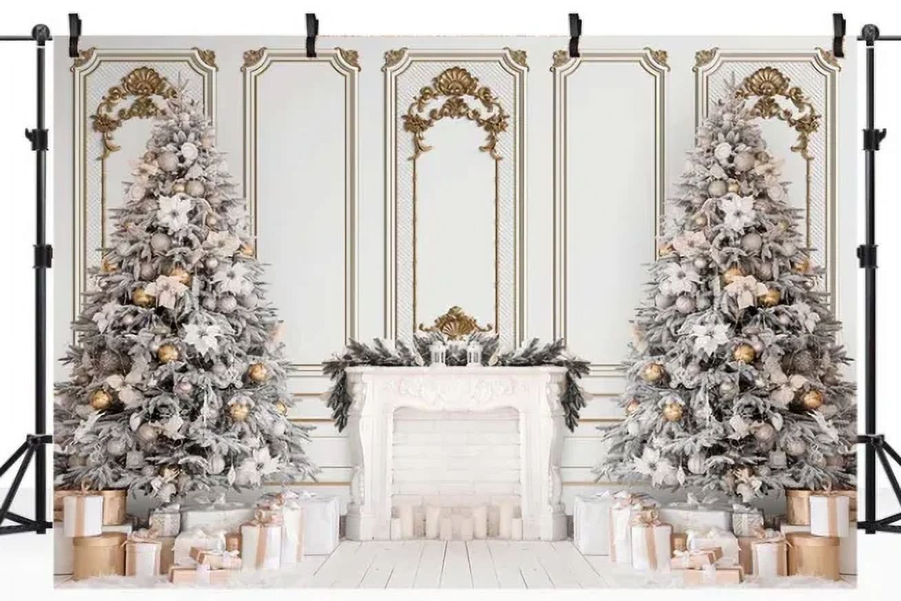 Background for Photo Studio Winter Fireplace Xmas Tree Light r Family ...