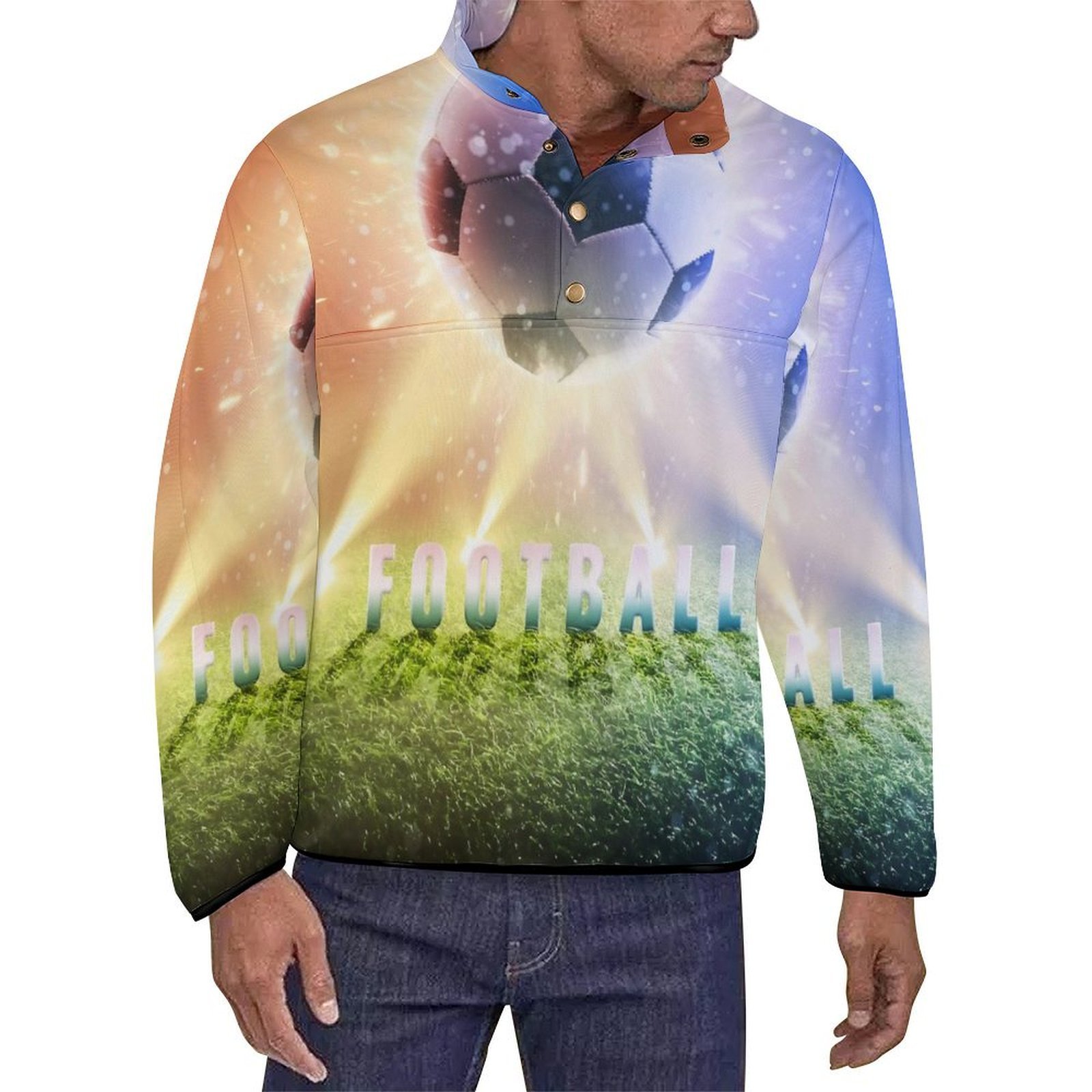 Background of A Football Men's Stand Collar Sweater Long Sleeve ...