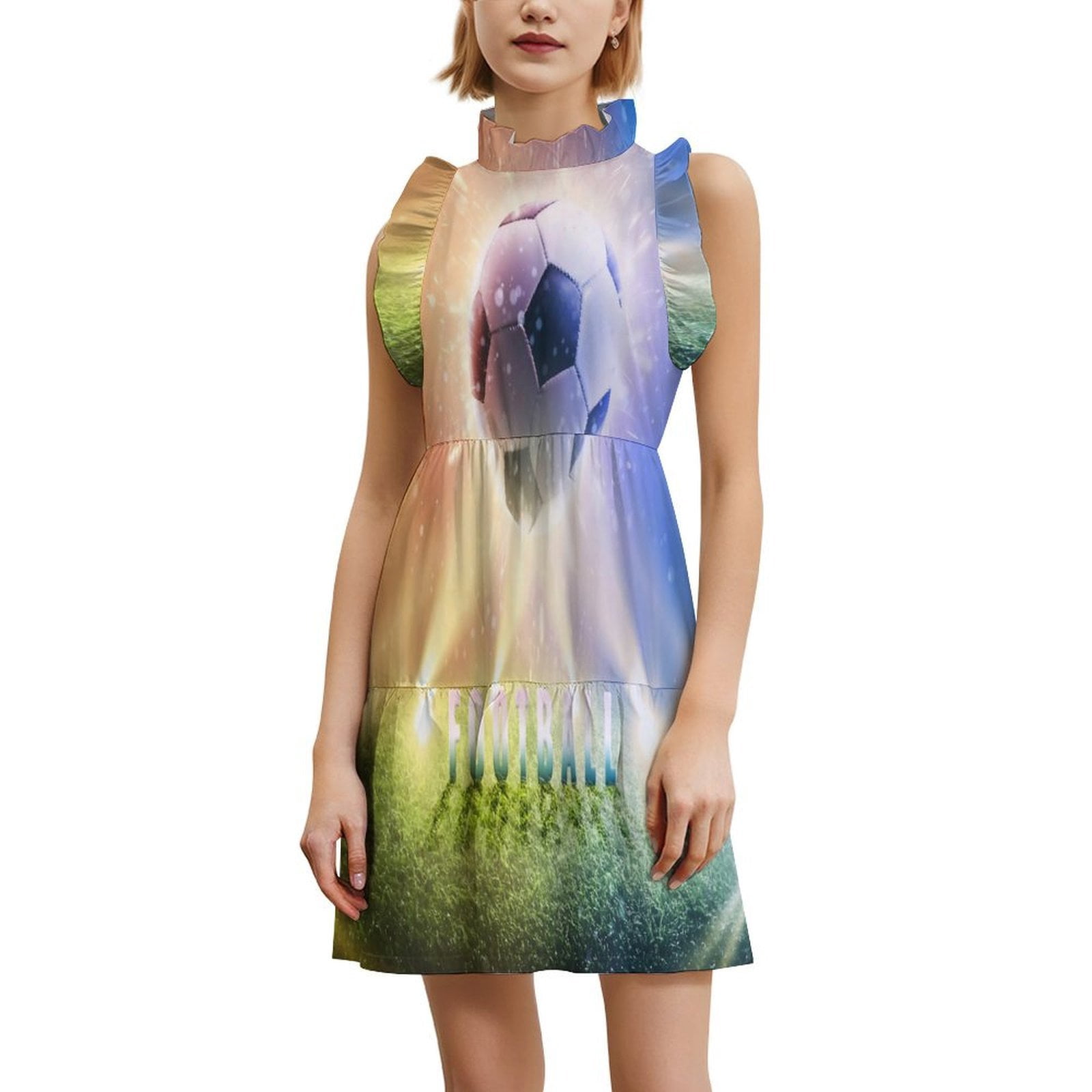 Background of A Football Women's Fashion Casual Dress Summer Stand Up ...
