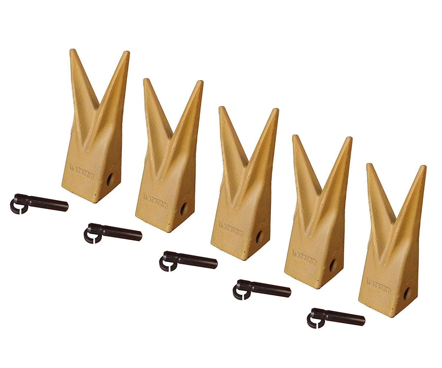 Backhoe Bucket Cat Style Tiger Teeth with pins & retainers, Set of 5 ...
