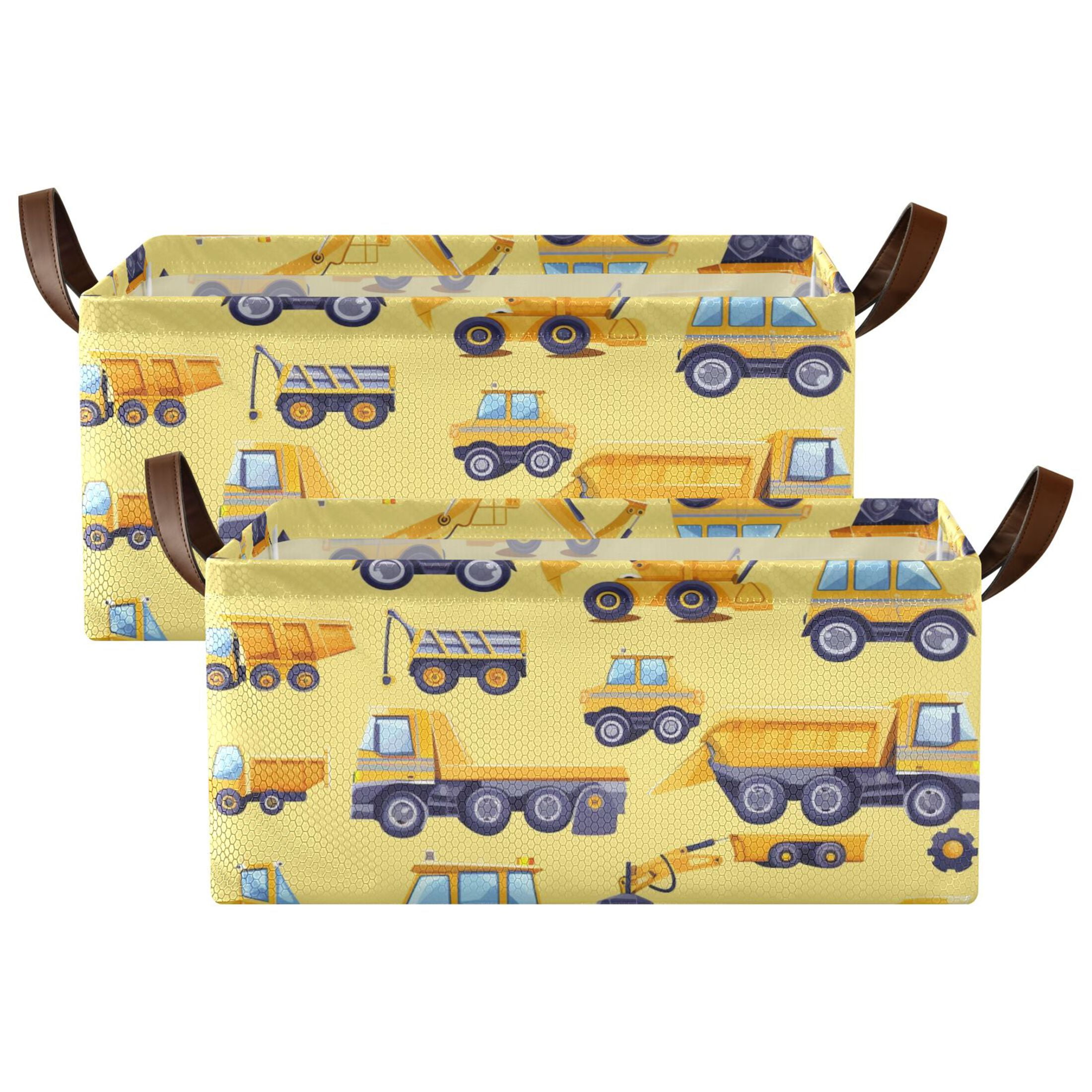 Backhoe Excavator Dump Truck 2 Pcs Collapsible Storage Bins Fabric ...