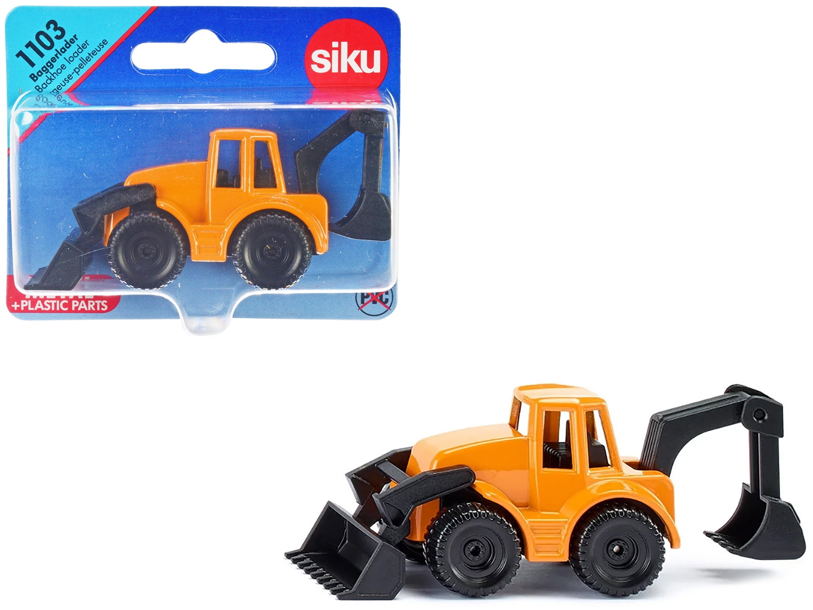 Siku Backhoe Loader Diecast Model, Yellow and Black, Moveable Boom and ...