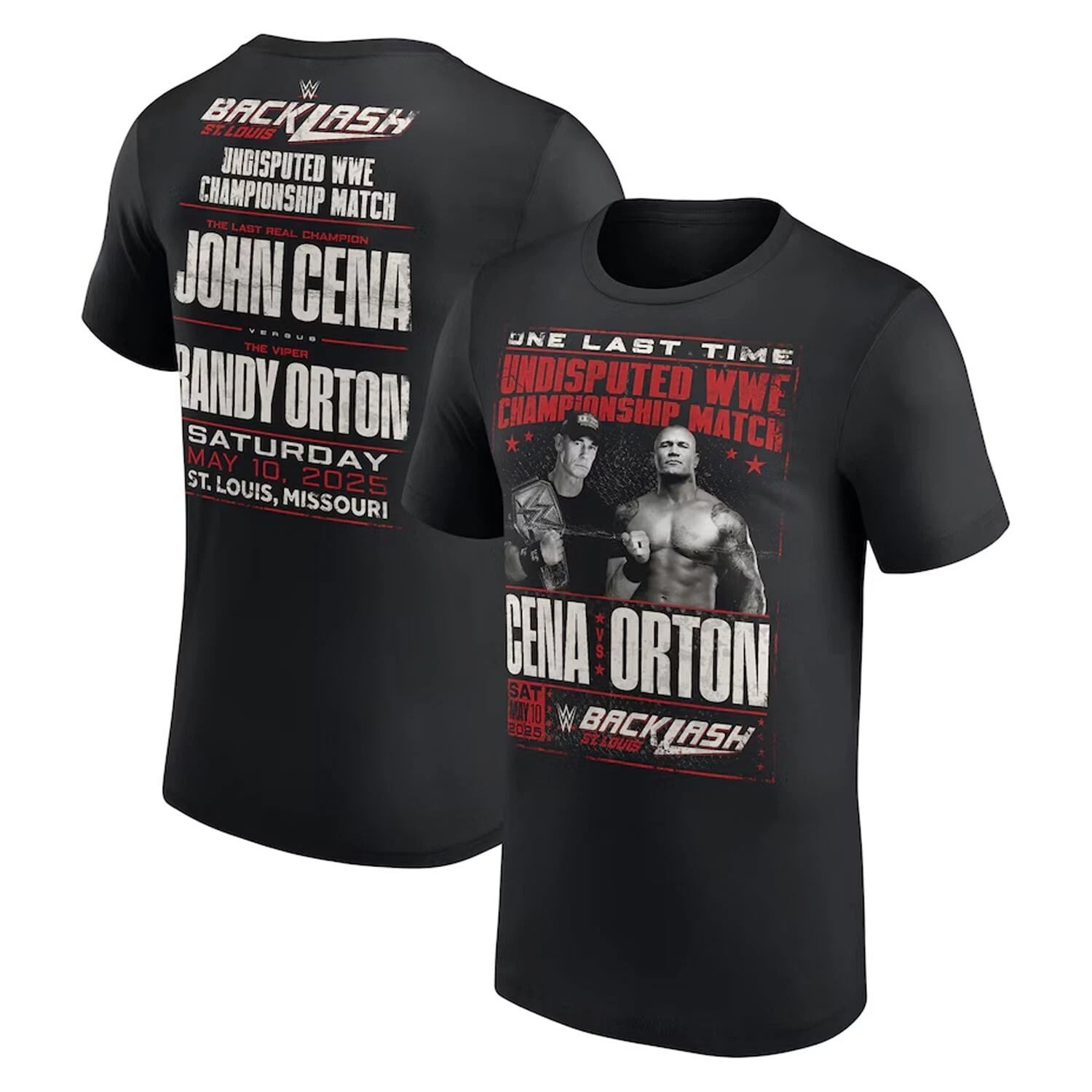 Backlash 2025 John Cena vs. Randy Orton T-Shirt - Black All Size,Black ...
