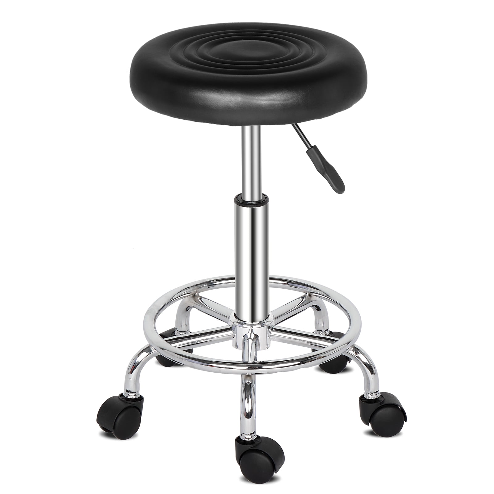 Backless 360 Degree Rotation and Rolling Bar Stools, Black - Walmart.com