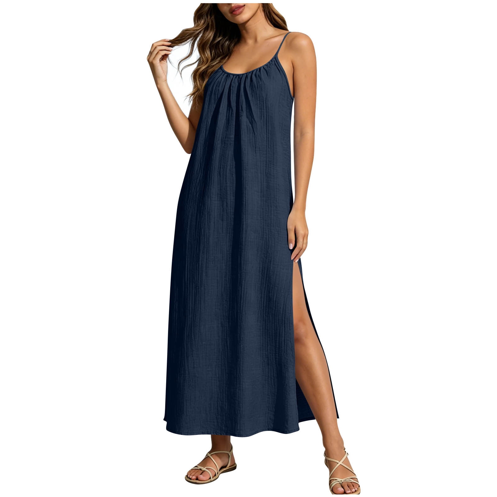 Backless Cami Dress Cotton Textured Backless Dress House Dress for ...