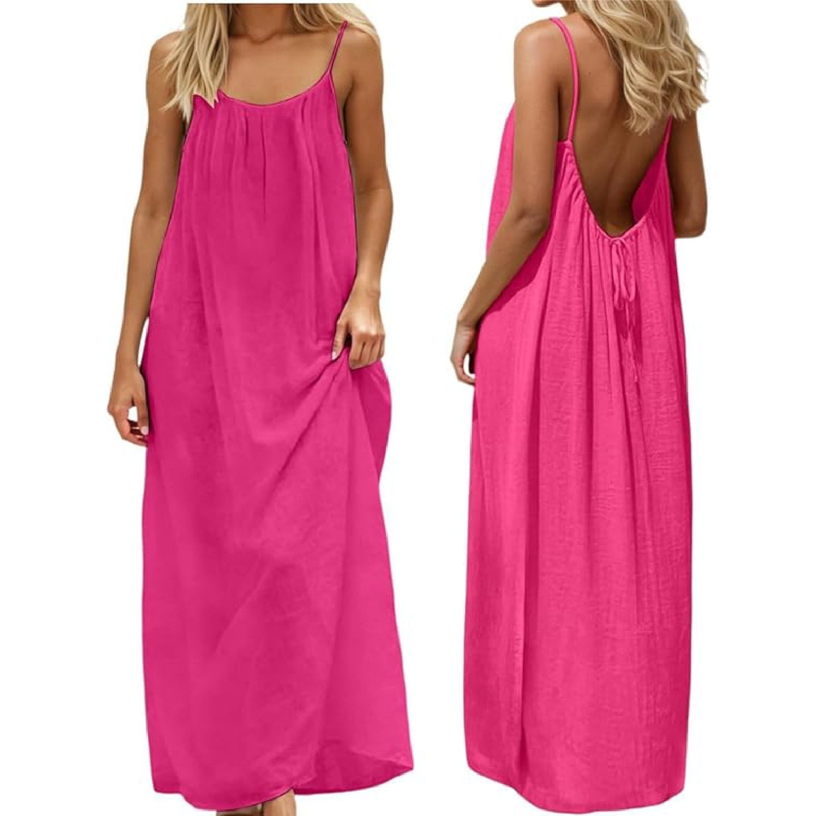 Backless Cami Dress for Women, 2026 New Summer Sleeveless Backless Cami ...