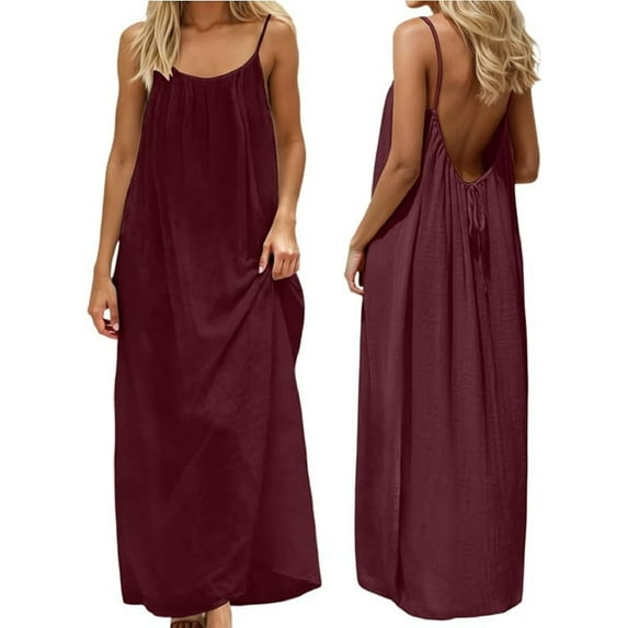 Backless Cami Dress for Women, 2026 New Summer Sleeveless Backless Cami ...