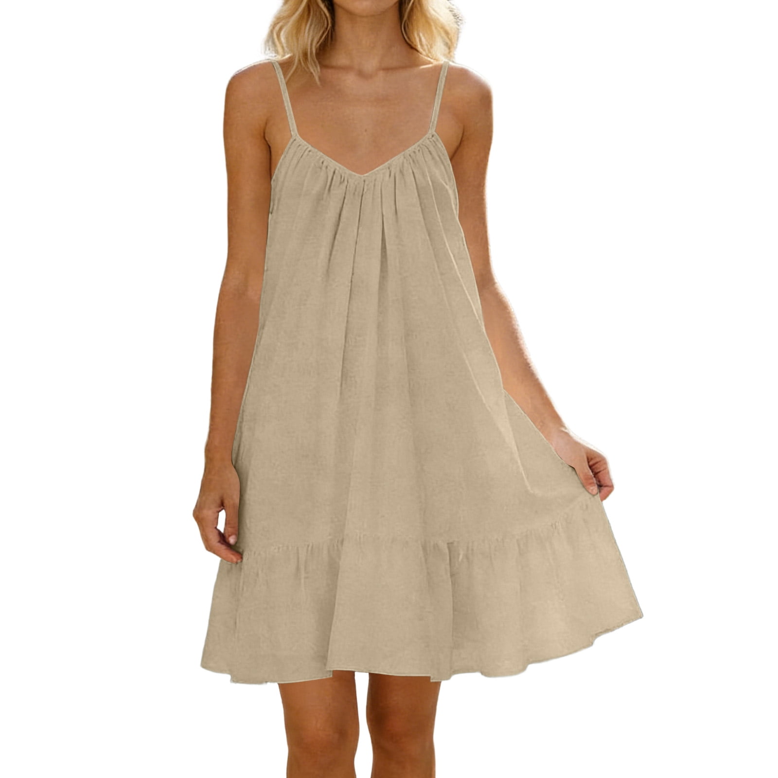 Backless Cami Dress for Women 2026 Summer Sleeveless Spaghetti Strap ...