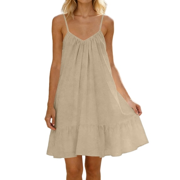 Backless Cami Dress for Women 2026 Summer Sleeveless Spaghetti Strap ...