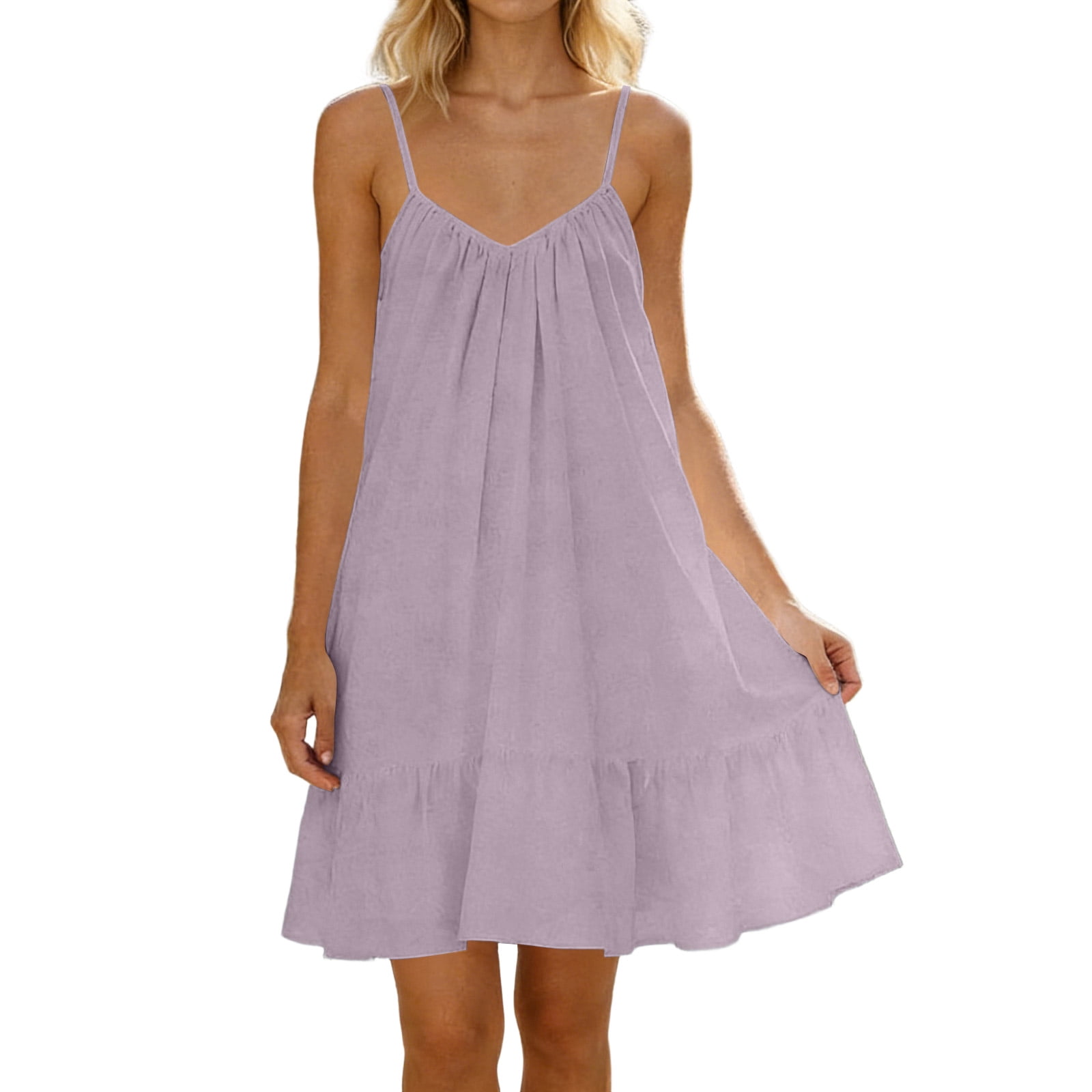 Backless Cami Dress for Women 2026 Summer Sleeveless Spaghetti Strap ...