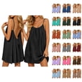Backless Cami Dress for Women Linen Open Back House Lounge Loose ...