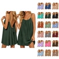 Backless Cami Dress for Women Linen Open Back House Lounge Loose ...
