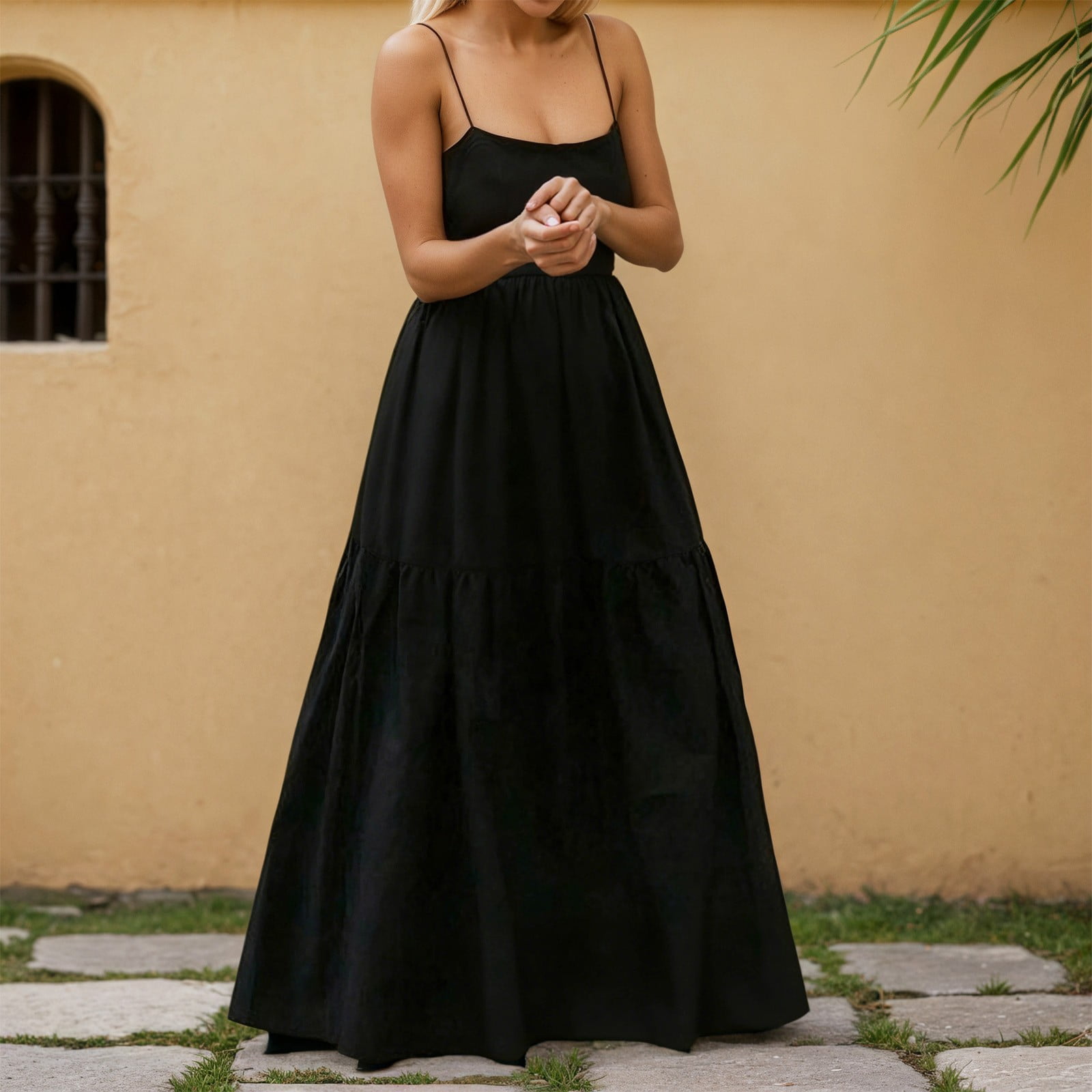 Backless Cami Dresses For Women Cami Lounge Dress Backless Solid Color ...