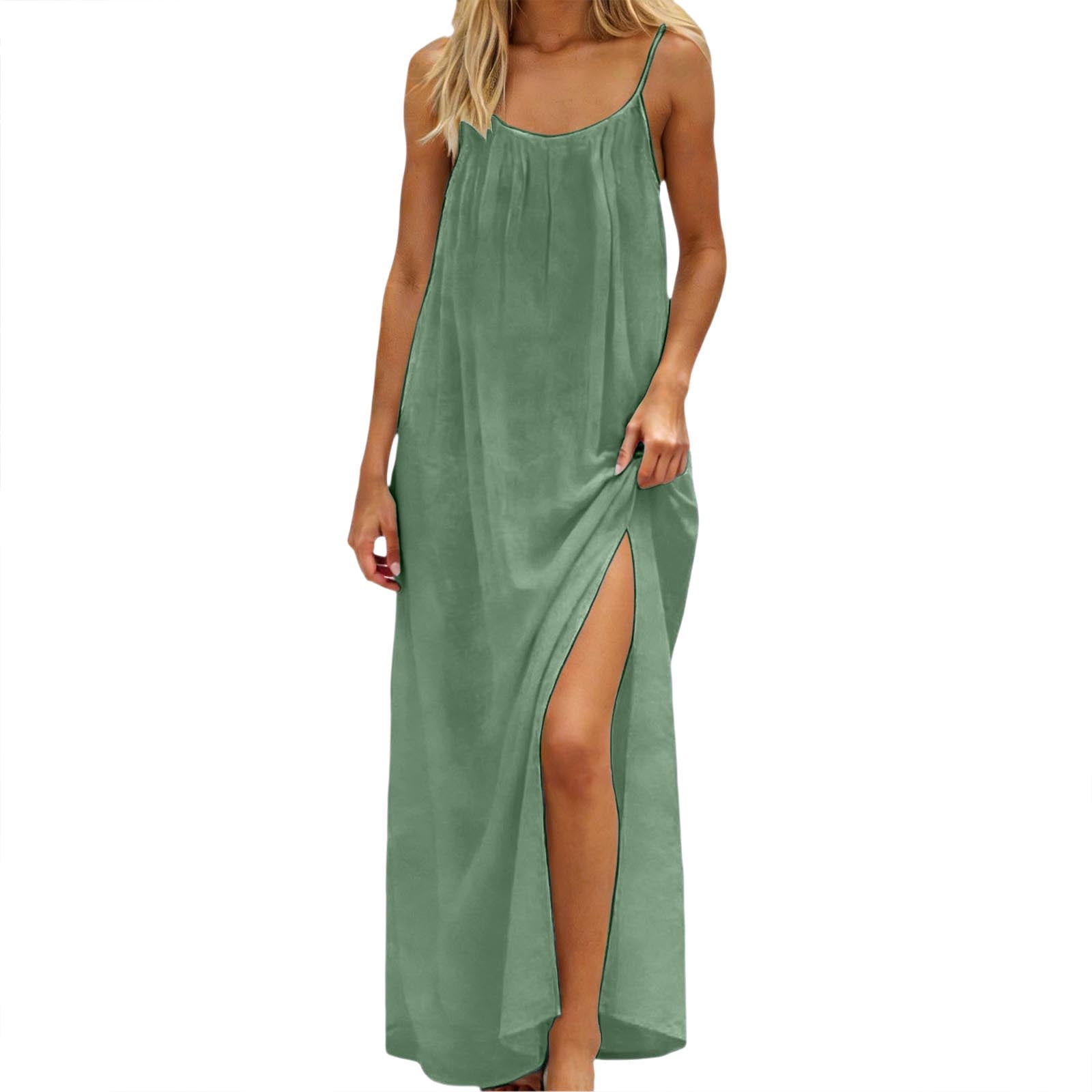 Backless Cami Dresses for Women Cami Lounge Dress Backless Solid Color ...