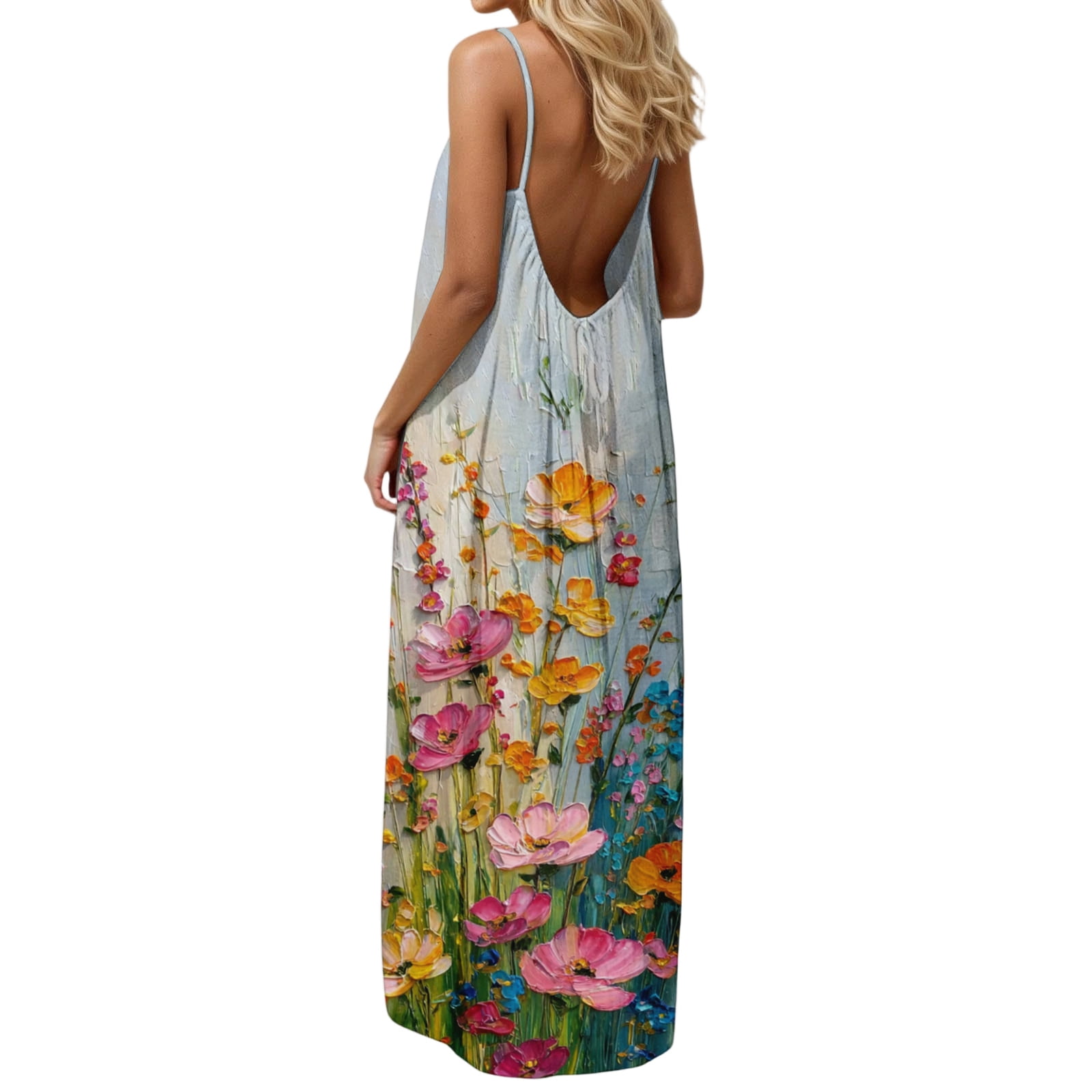 Backless Cami Dresses for Women Cami Lounge Dress Backless Solid Color ...