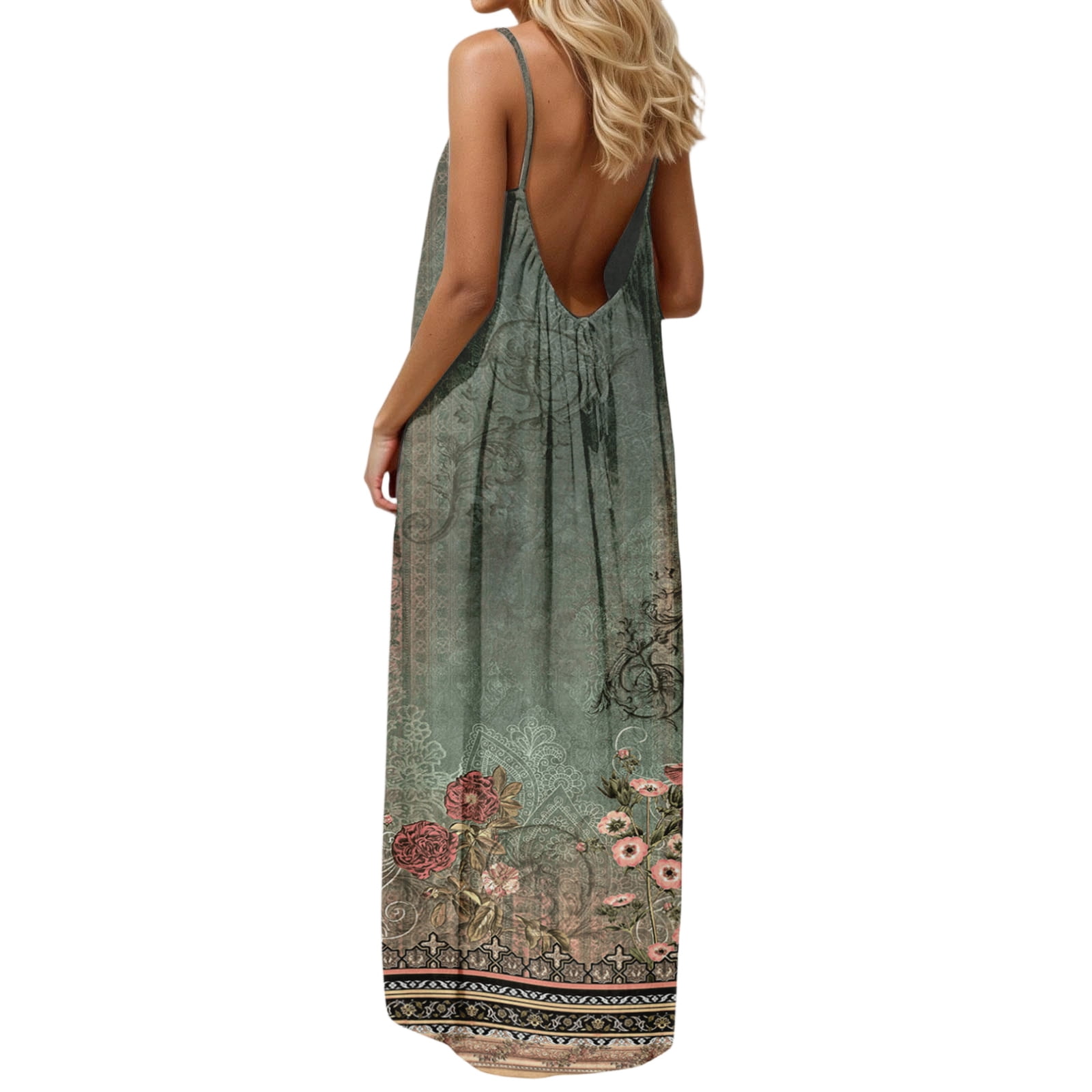 Backless Cami Dresses for Women Cami Lounge Dress Backless Solid Color ...