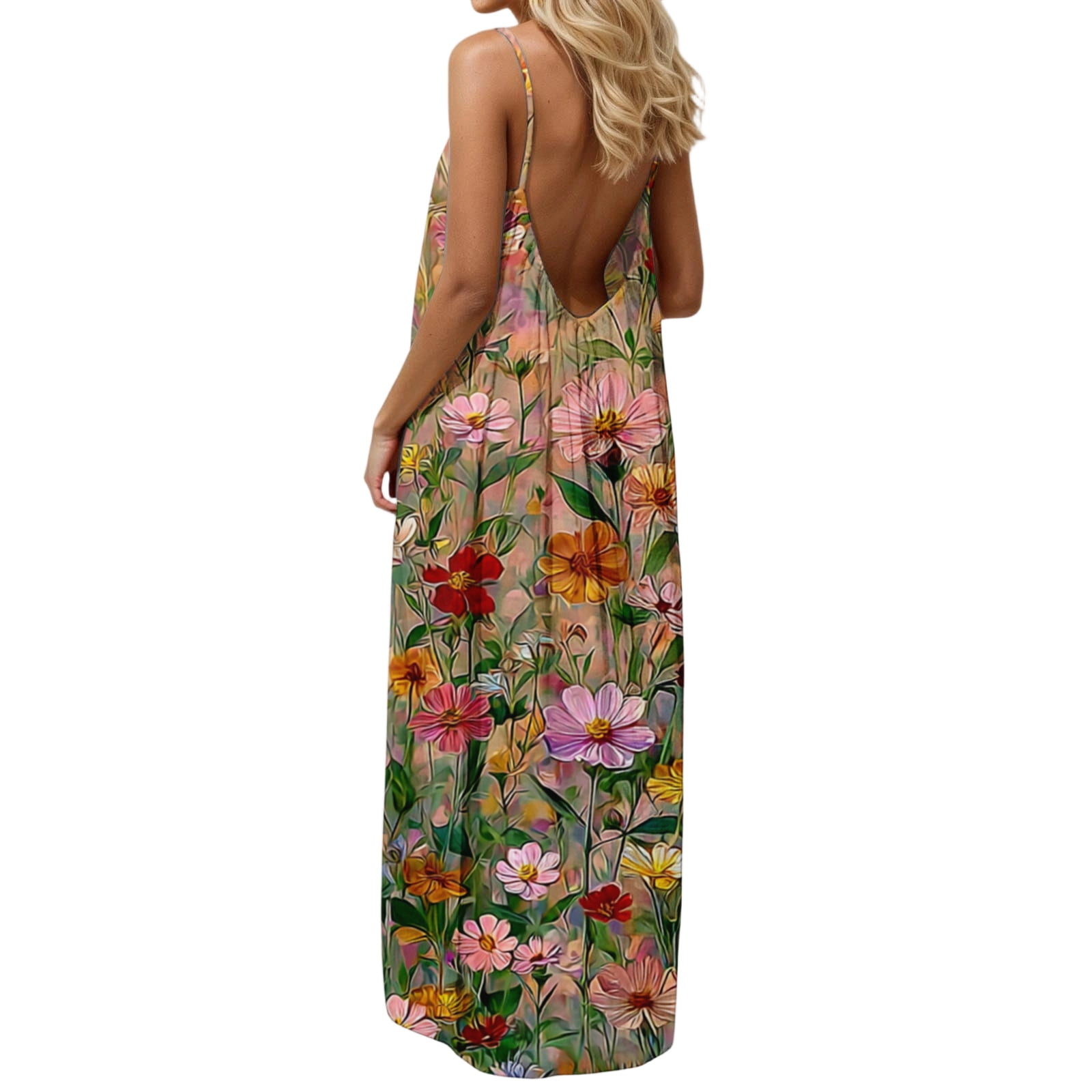 Backless Cami Dresses for Women Cami Lounge Dress Backless Solid Color ...