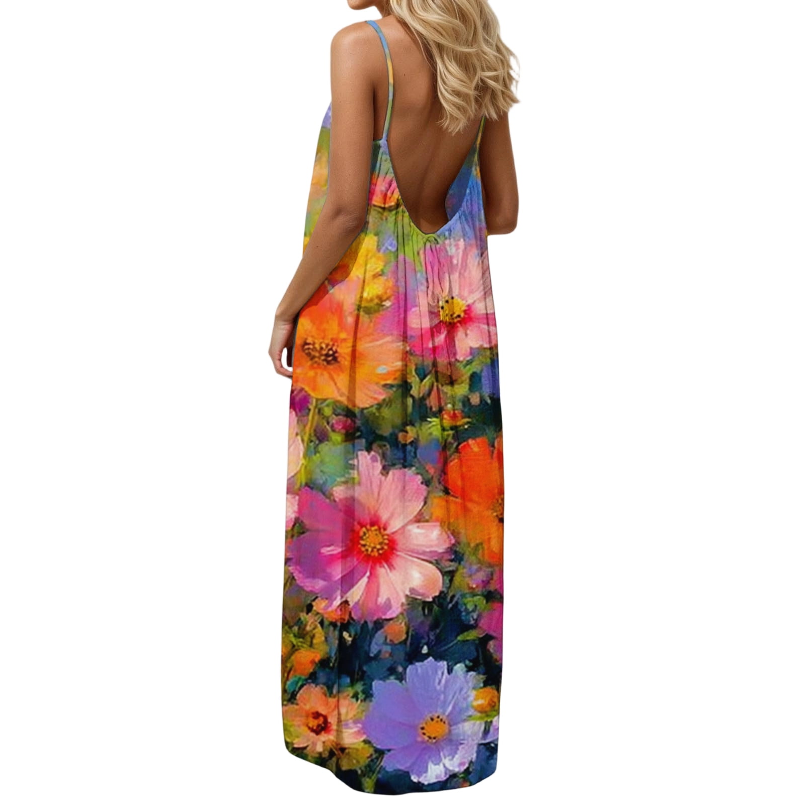 Backless Cami Dresses for Women Cami Lounge Dress Backless Solid Color ...