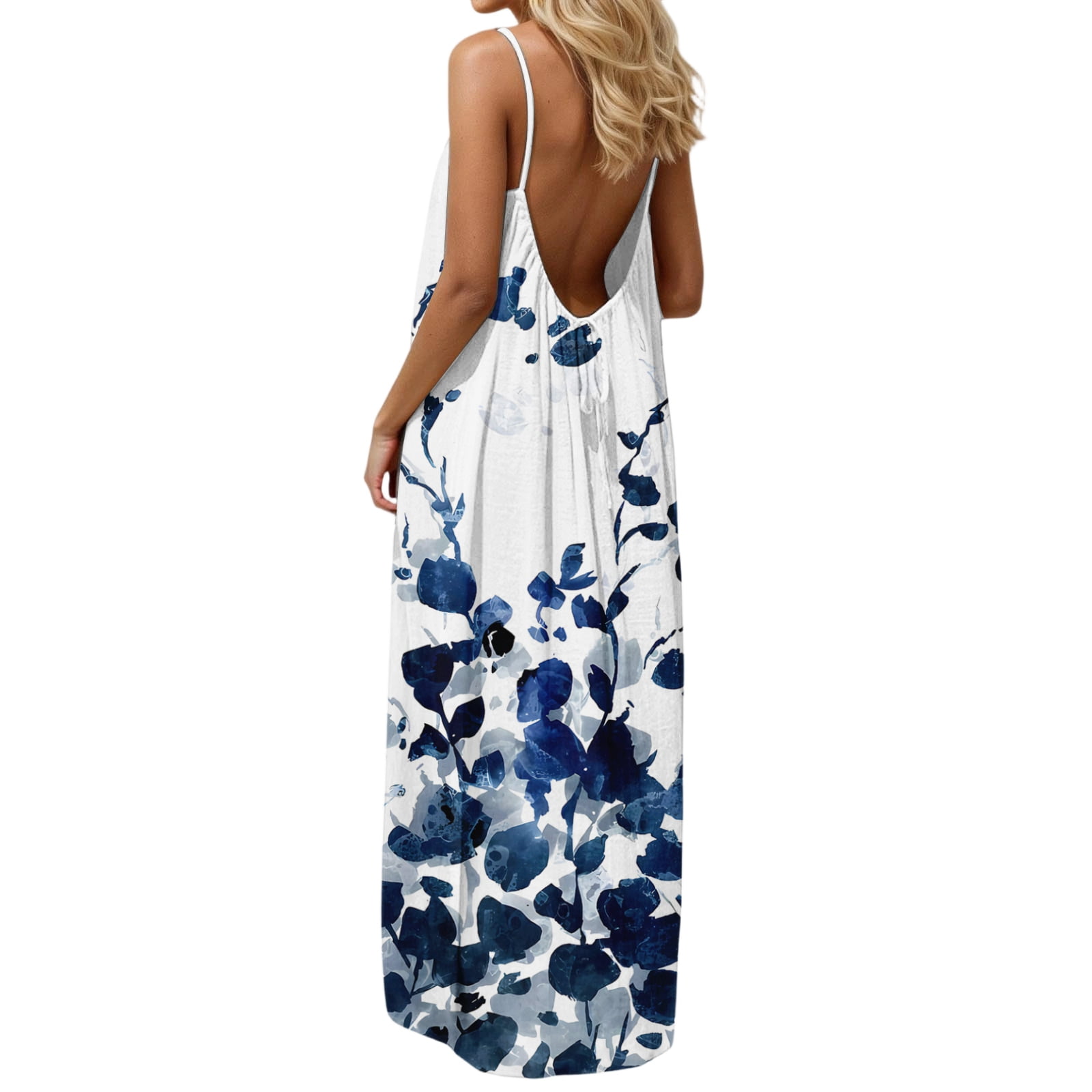 Backless Cami Dresses for Women Cami Lounge Dress Backless Solid Color ...