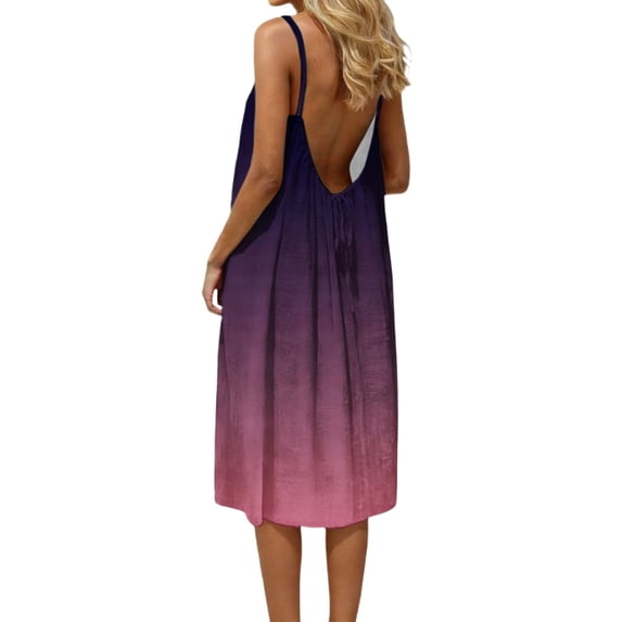 Backless Cami Dresses for Women Cami Lounge Dress Backless Solid Color ...