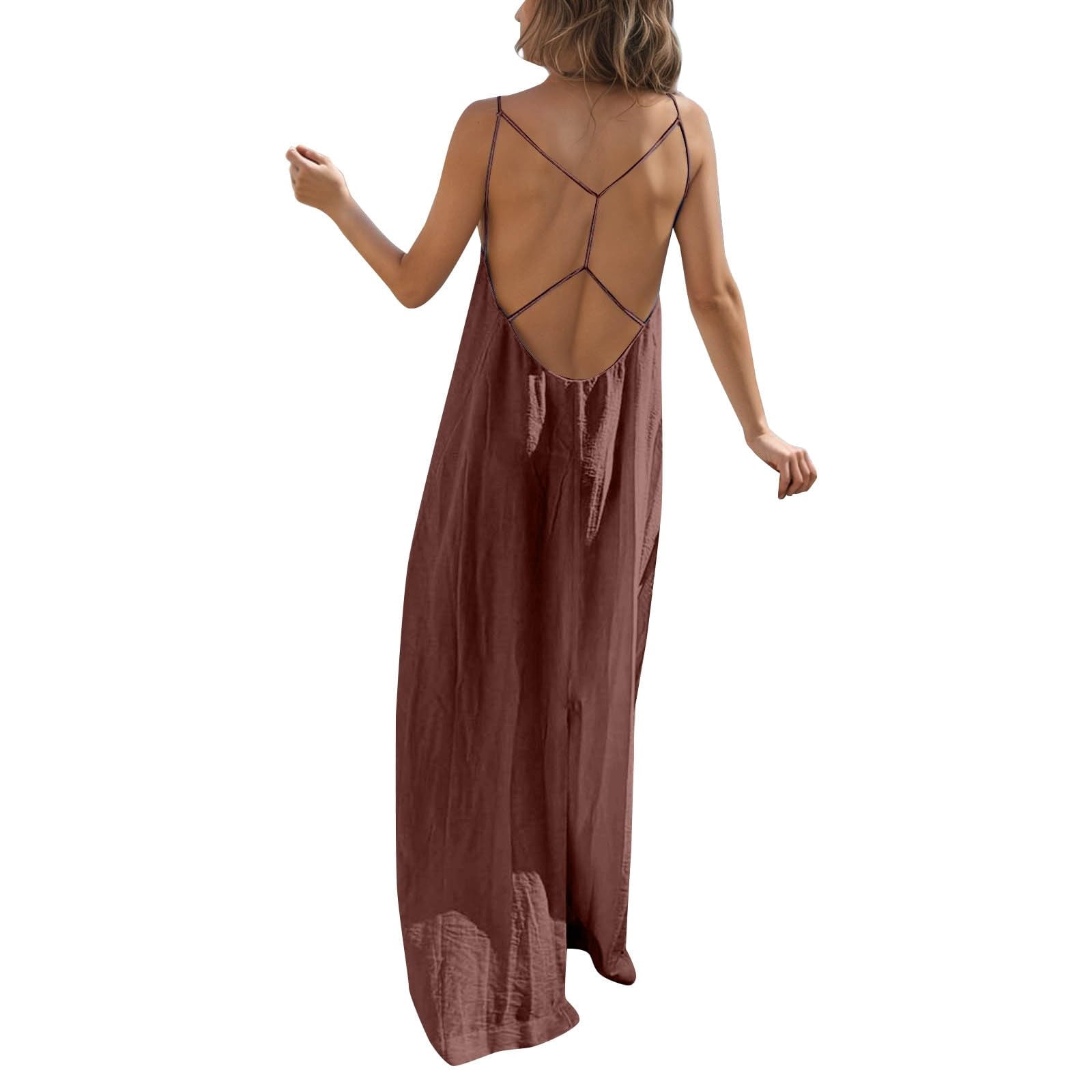 Backless Cami Dresses for Women Low Back House Dress, Casual Beach Or ...