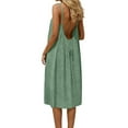 Backless Cami Dresses for Women Sleeveless Open Back Lounge Linen Dress ...