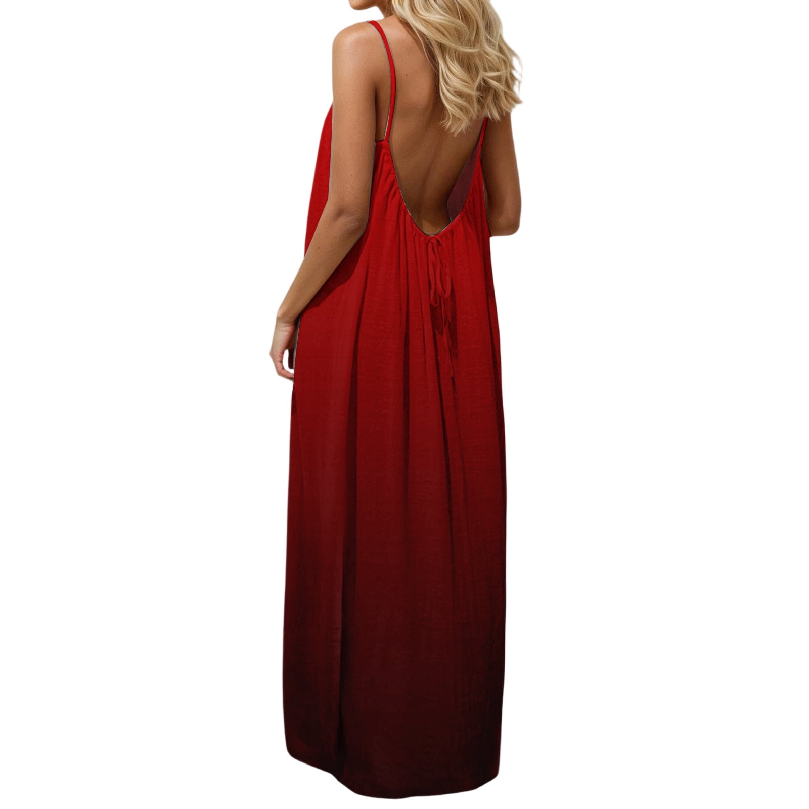 Backless Cami Dresses for Women Summer 2026 Sleevelesss Long Open Back ...