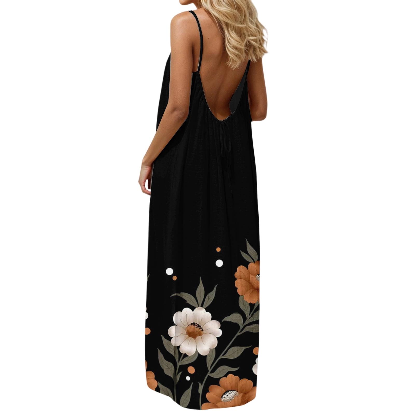 Backless Cami Dresses for Women Summer 2026 Sleevelesss Long Open Back ...