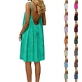 Backless Cami Dresses for Women Summer Spaghetti Strap Sleeveless ...