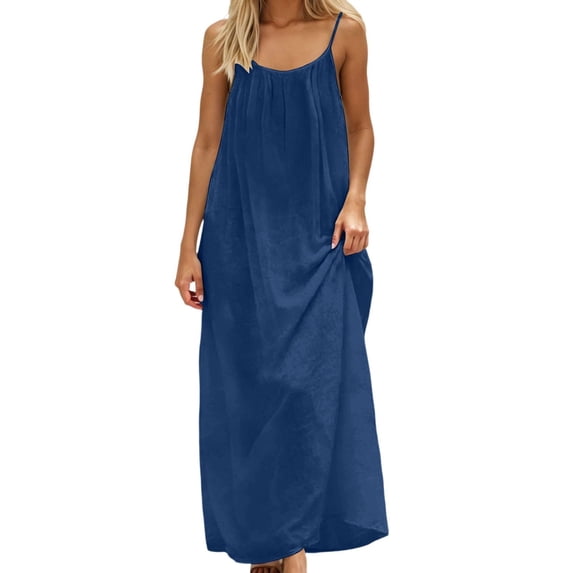 Backless Dresses for Women 2026 Summer Sleeveless Spaghetti Strap Beach ...